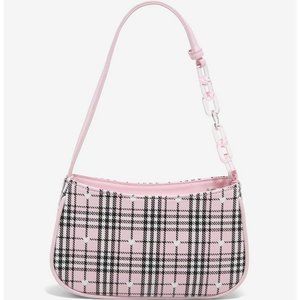 Hot Topic | Bags | Nwt Hot Topic Purse Pink Plaid Baguette Shoulder Bag ...